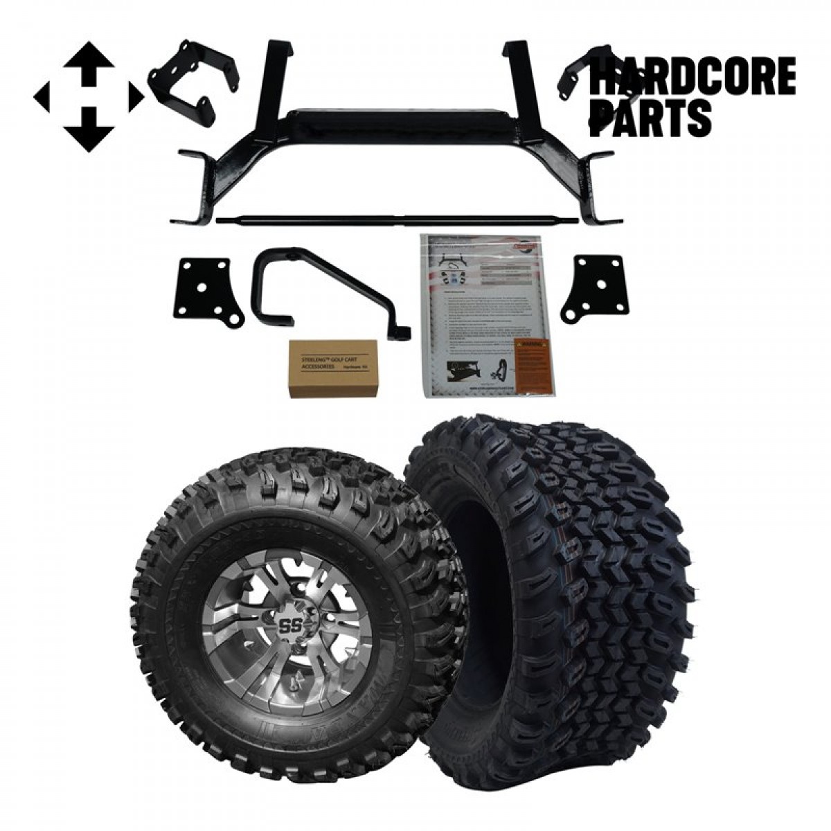 6" Drop Axle Lift Kit with 10" Wheel and Tire Combo fits EZGO TXT/PDS ...