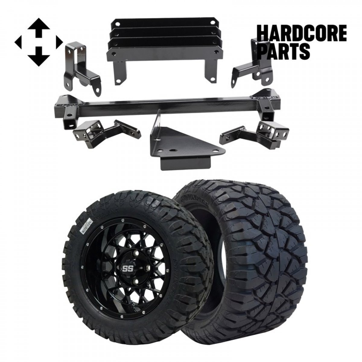 4" Spindle Extension Lift Kit with 12" Wheel and Tire Combo fits Yamaha ...