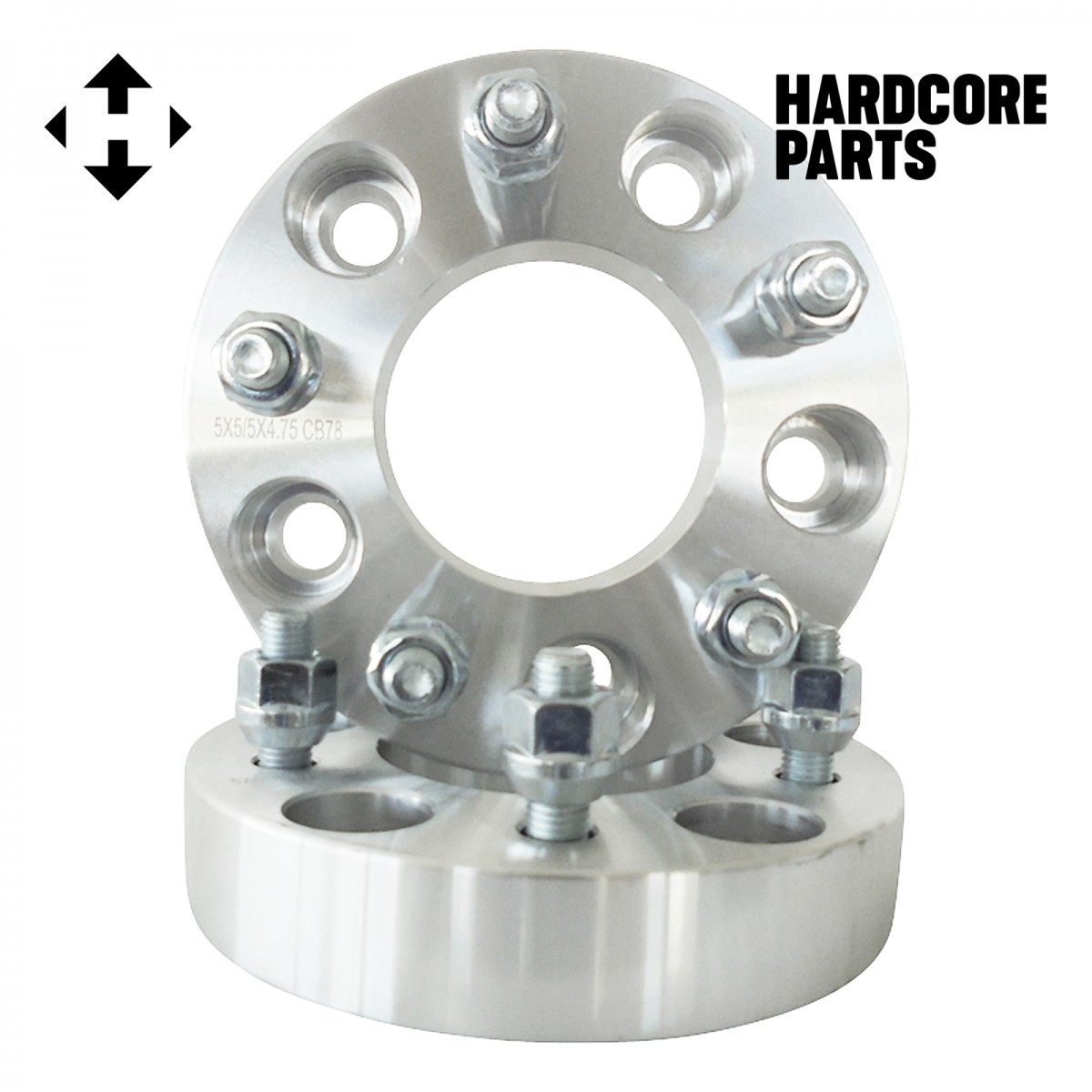 2.5"(1.25" per side) 5x5 to 5x4.75 Wheel Spacers 2 QTY