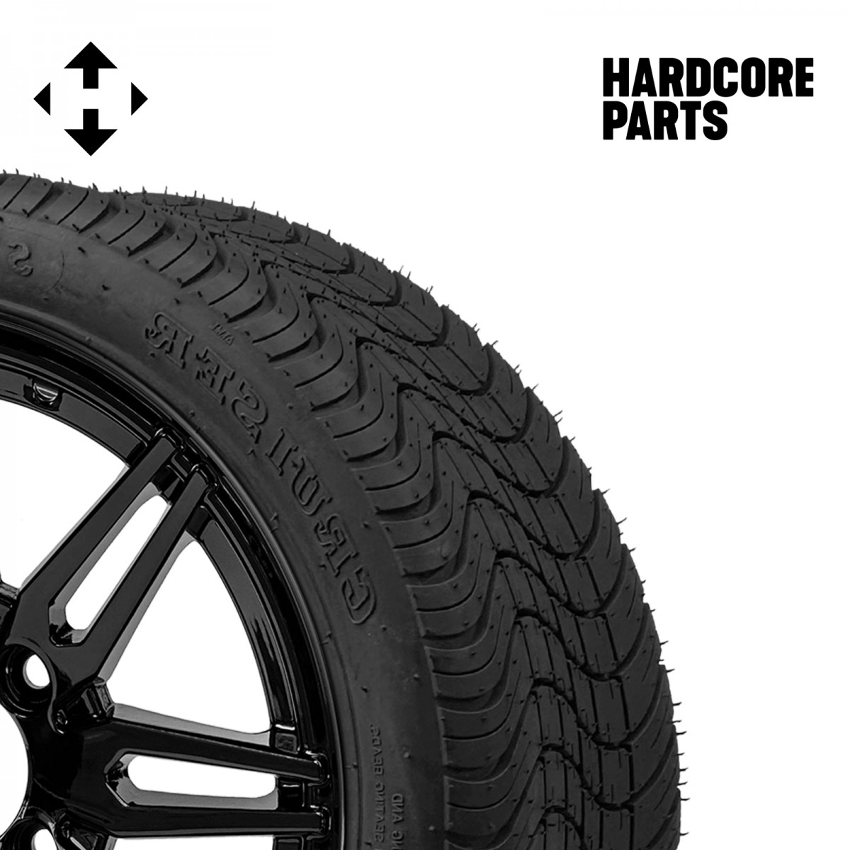 14" Black 'Lynx' Wheel and Tire Combo - Set of 4, includes 'SS' center ...