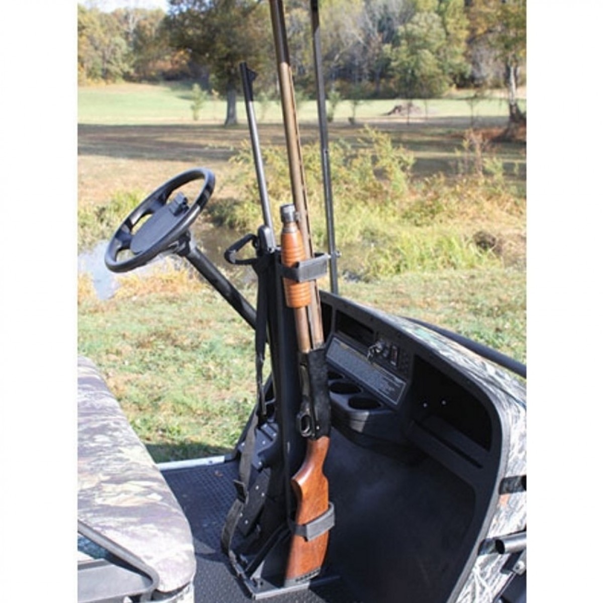 Universal Golf Cart & UTV Adjustable Stand Up Gun Rack, Vertical Two ...